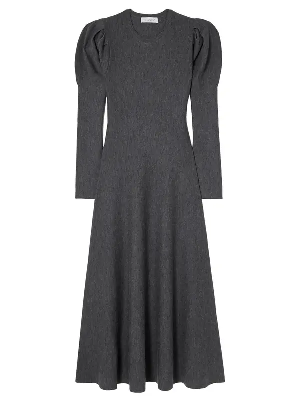 Gabriela Hearst Hannah Wool And Cashmere-blend Midi Dress - Gray