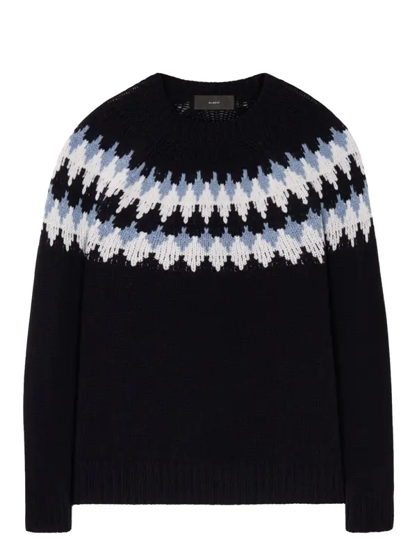 Alanui Fair Isle Intarsia-knit Wool Sweater - Blue