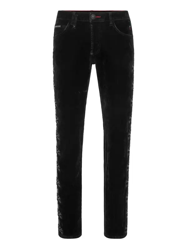 Philipp Plein Skull Mid-rise Slim Jeans - Black