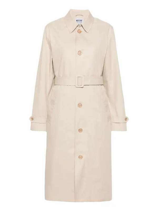 Moschino Chain-link Detail Trench Coat - Neutrals
