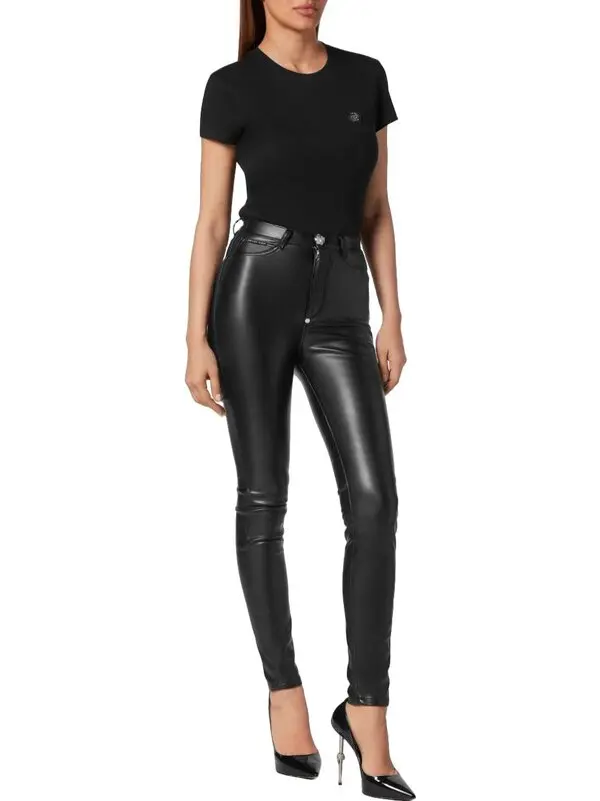 Philipp Plein Faux-leather Leggings - Black