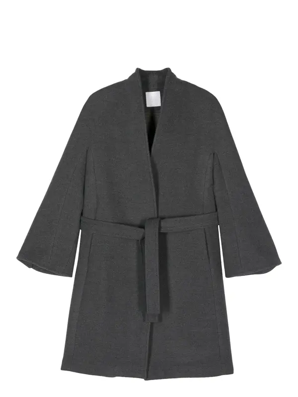 Eleventy Belted Felted Coat - Grey