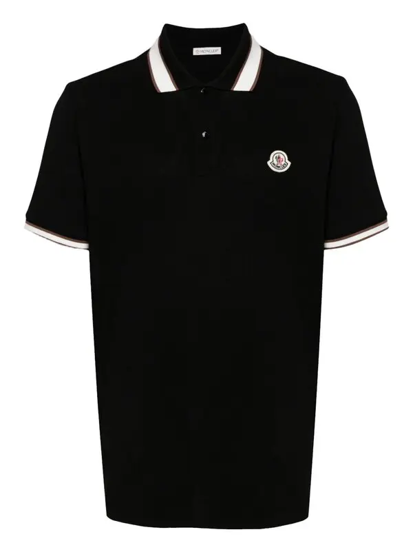 Moncler Logo-patch Polo Shirt - Black