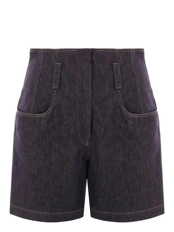 Brunello Cucinelli Denim Corset Shorts - Blue