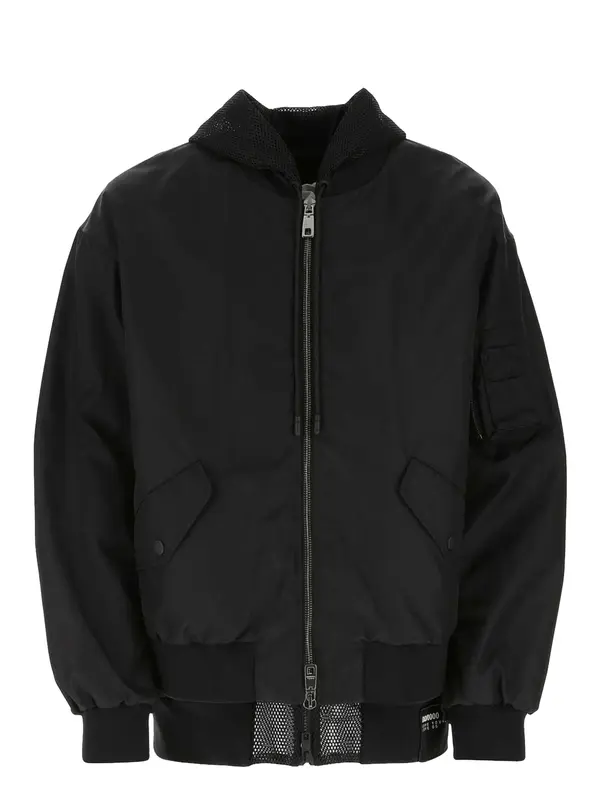 Dolce & Gabbana Mesh-detailed Bomber Jacket - Black
