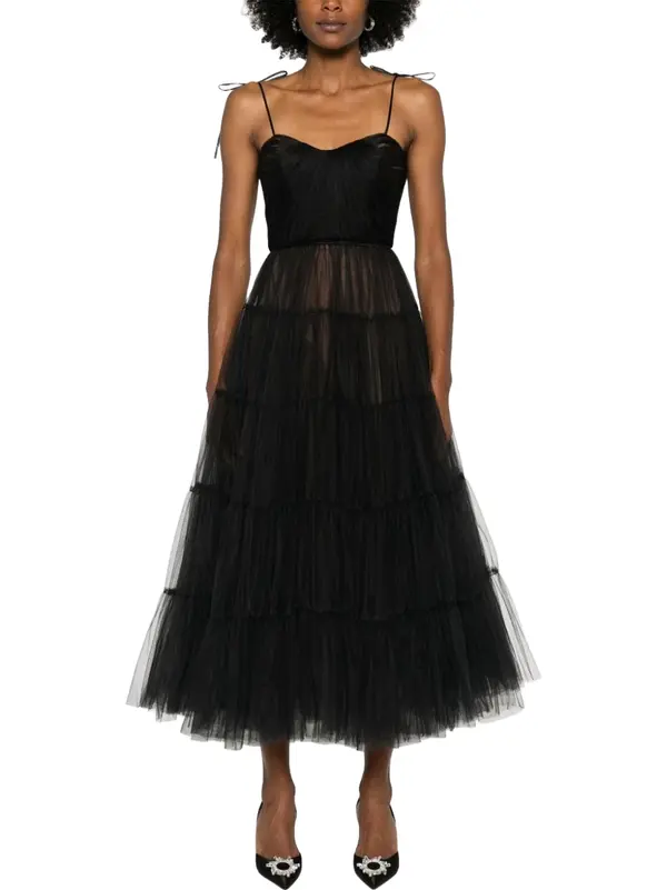 ANA RADU Tulle Maxi Dress - Black