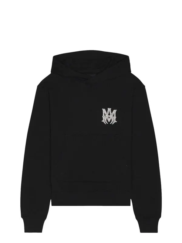 Amiri Crystal Logo Cotton Hoodie - Black