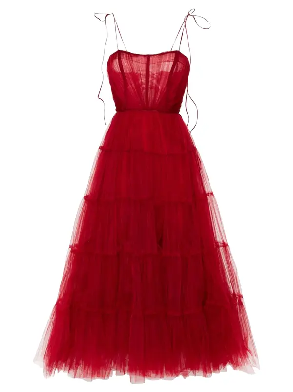ANA RADU Tulle Maxi Dress - Red
