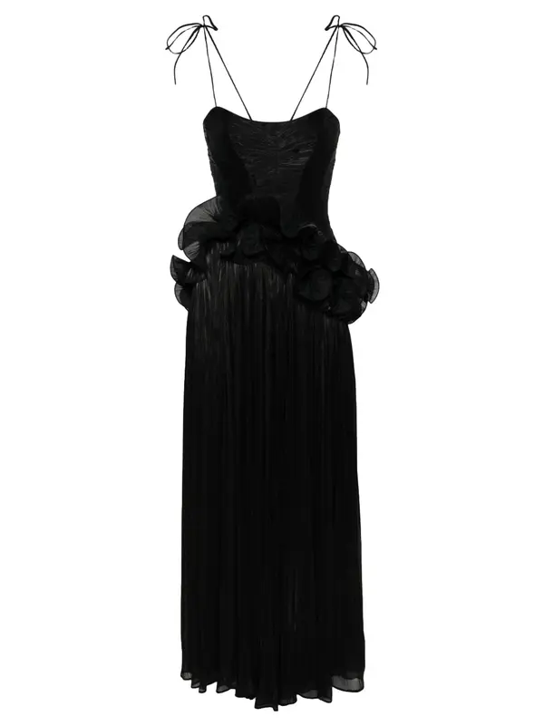 ANA RADU Ruffled Maxi Dress - Black