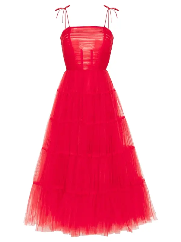 ANA RADU Tiered Maxi Dress - Red