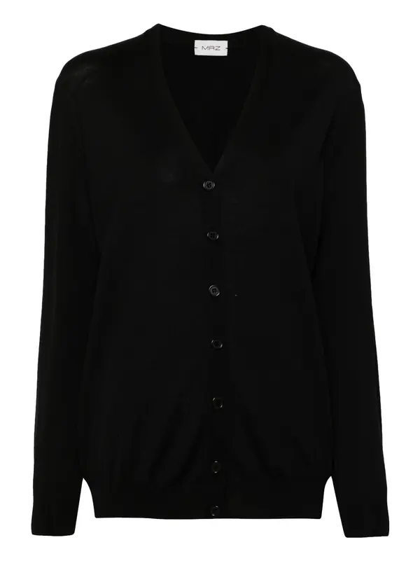 MRZ Virgin Wool Cardigan - Black