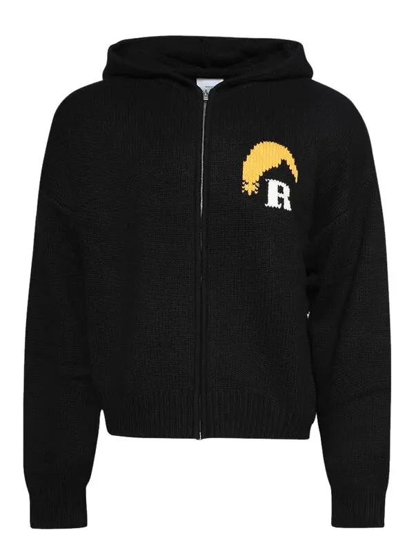 Rhude Moonlight Knit Zip-up Hoodie - Black