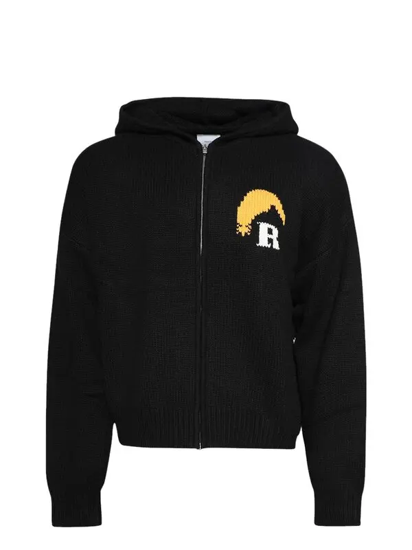 Rhude Moonlight Knit Zip-up Hoodie - Black