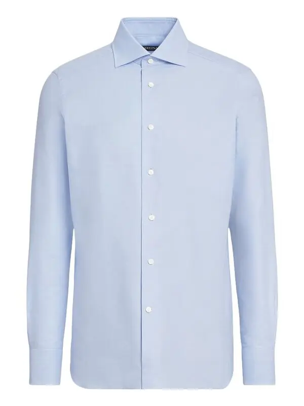 Zegna Trofeo Comfort Cotton Shirt - Light Blue