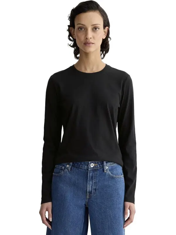 Everlane Slim Long-sleeve Crew Neck T-shirt - Black
