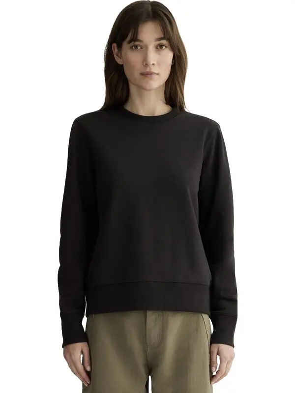 Everlane Crew Neck Terry Sweater - Black