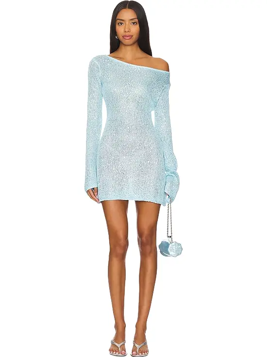 ASTA RESORT X Maya Longsleeve Mini Dress - Baia Blue