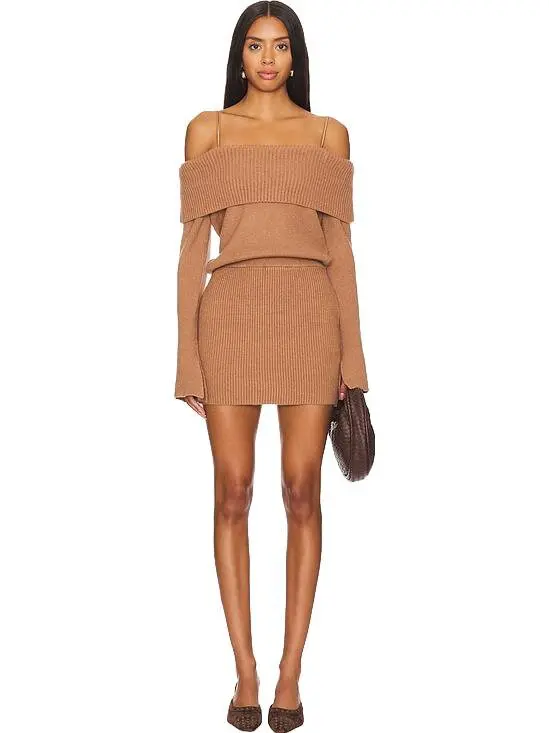 SEROYA Greta Sweater Dress - Camel