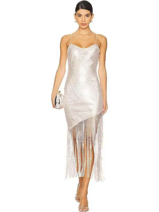 Saylor Lillie Metallic Dress - Platinum