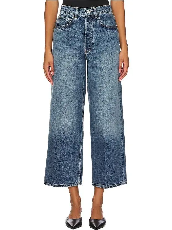 ANINE BING Rick Wide Leg Jeans - Deep Alto Blue