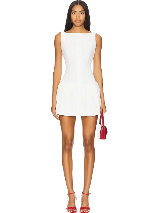 MIRROR PALAIS Kissing Booth Mini Dress - Off White