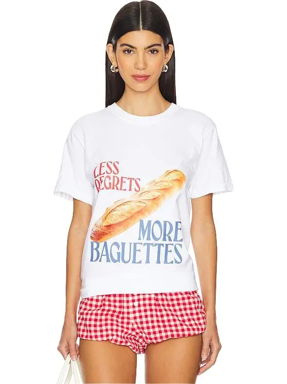 POLYCHROME GOODS Less Regrets More Baguettes T-shirt - White