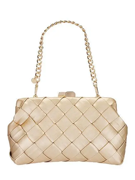 OLGA BERG Quinn Woven Clutch - Gold