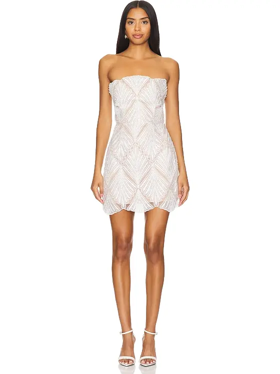 ELLIATT Harper Strappy Mini Dress - Ivory & Nude