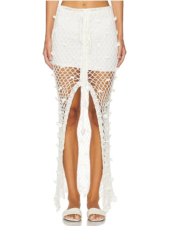 ANDREEVA Crochet Skirt - White