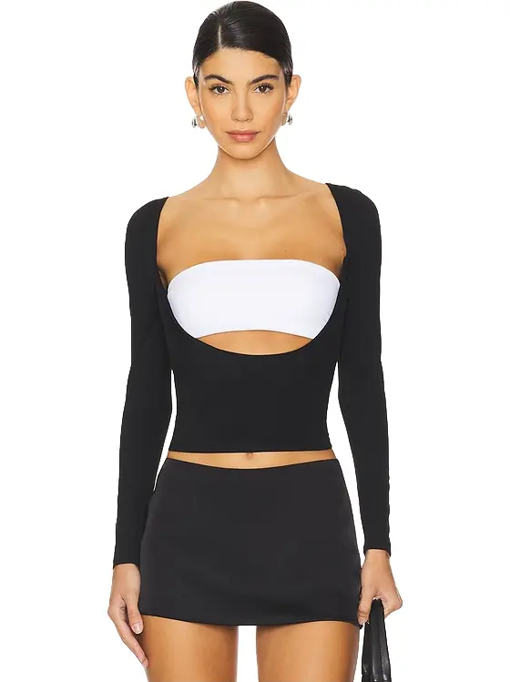 ALL THE WAYS Rocco Cut Out Top - Black
