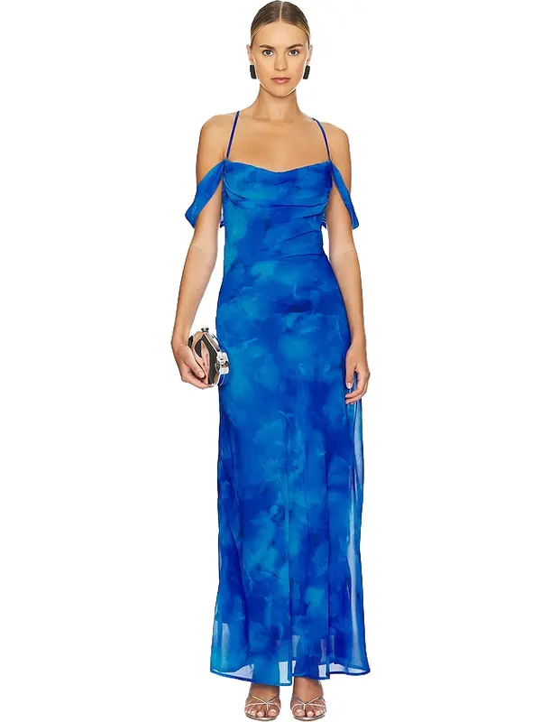 RUNAWAY THE LABEL Lavoni Maxi Dress - Ramona Blue