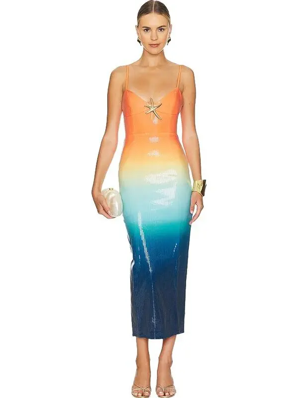RUNAWAY THE LABEL Sequin Midi Dress - Ombre