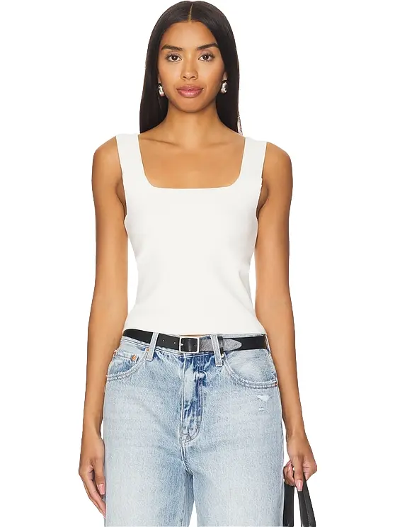 525 America Eva Square Neck Tank - Chalk