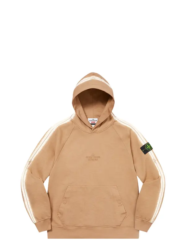 Supreme X Stone Island Stripe Hooded Sweatshirt - Tan