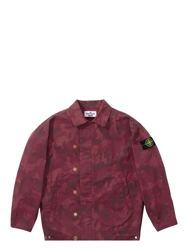 Supreme X Stone Island Reactive Ice Camo Ripstop Jacket - Red