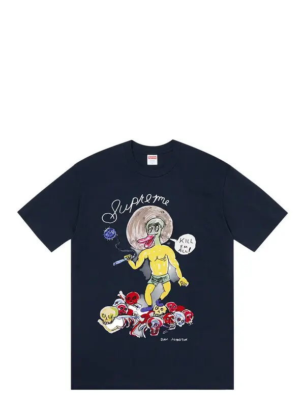 Supreme X Daniel Johnston Kill Em All Tee 'navy - Blue