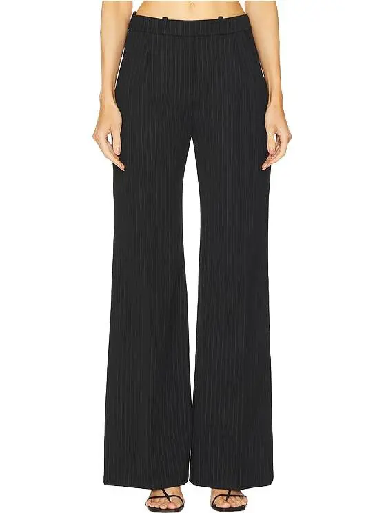 Amanda Uprichard X Slater Pants - Black Ivory Pinstripe