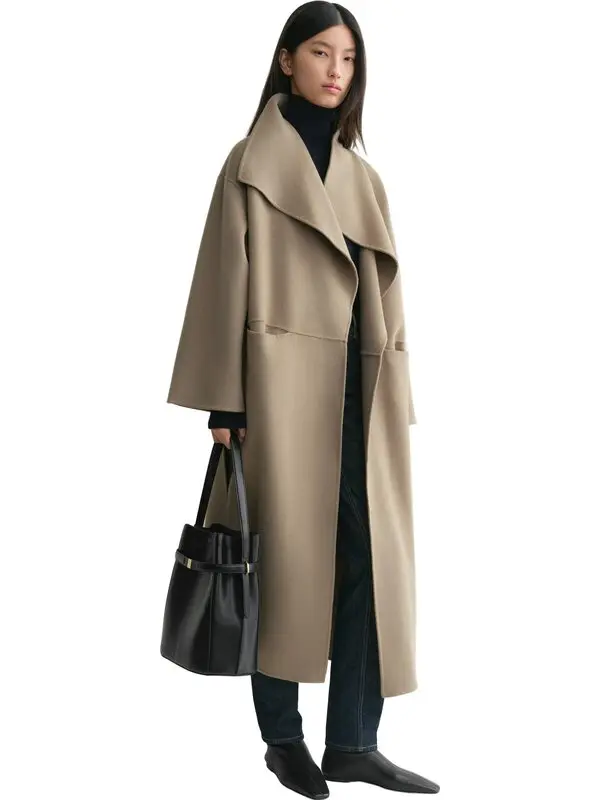 TOTEME Signature Wool Cashmere Coat - Truffle