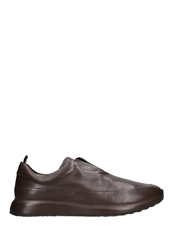 Officine Creative Race Leather Low-top Trainers - Dark Brown