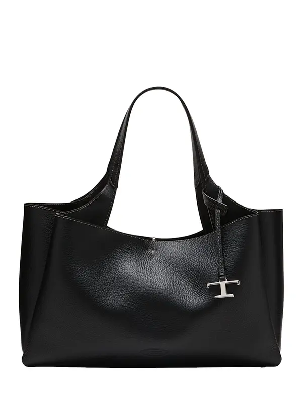 TOD'S Medium Leather Apa Tote Bag - Nero