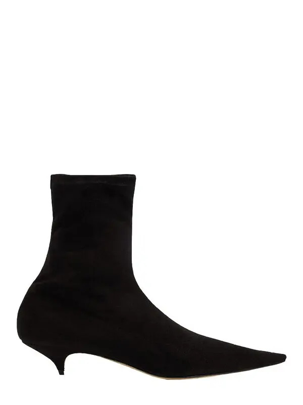 THE ROW Liisa Suede Booties - Black
