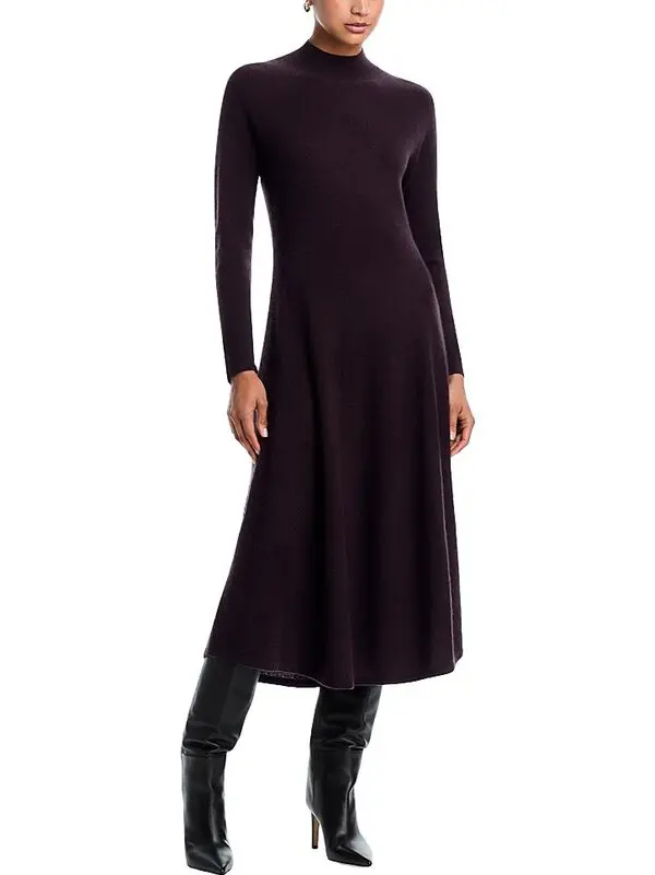 Bloomingdale'S Mock Neck Dress - Dark Brown