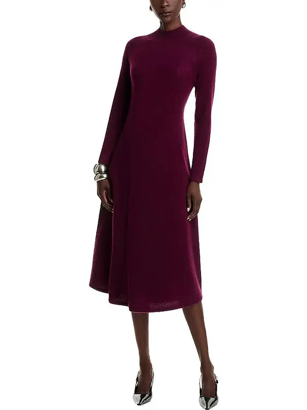 Bloomingdale'S Mock Neck Dress - Heather Burgundy