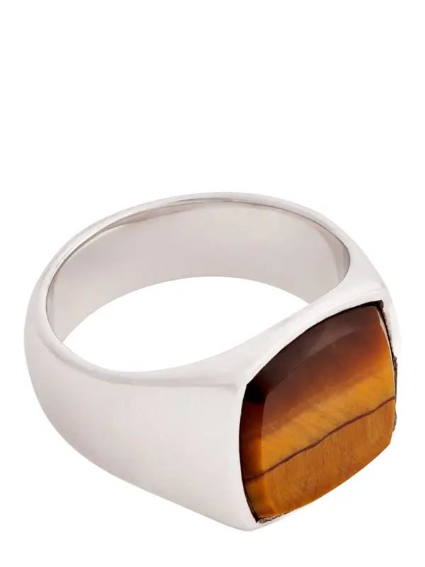 Tom Wood Cushion Tiger Eye Ring - Silver