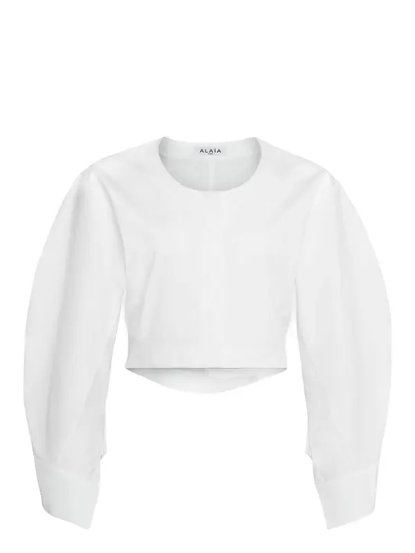 Alaïa Puff-sleeve Cropped Blouse - White