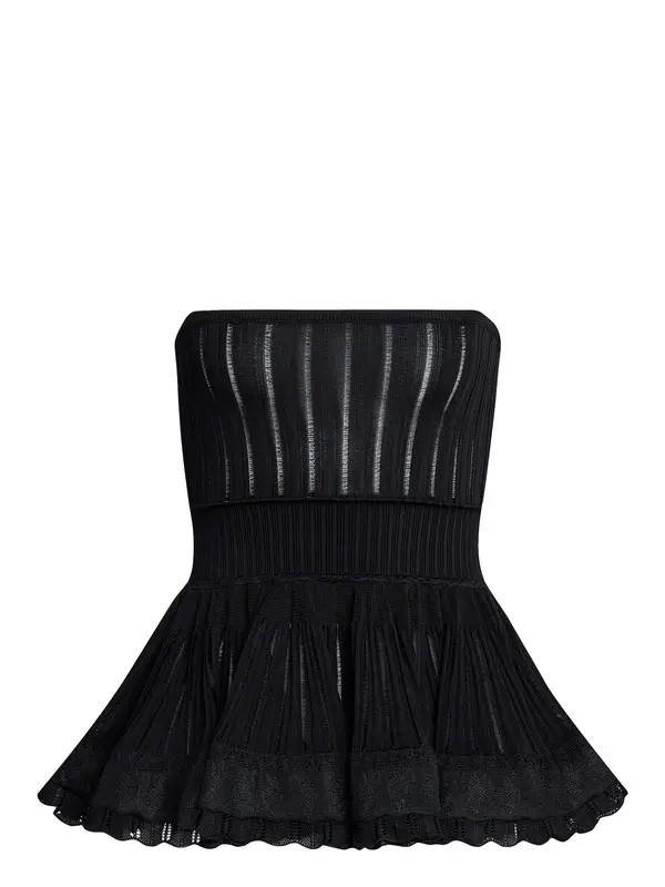 Alaïa Strapless Crinoline Top - Black