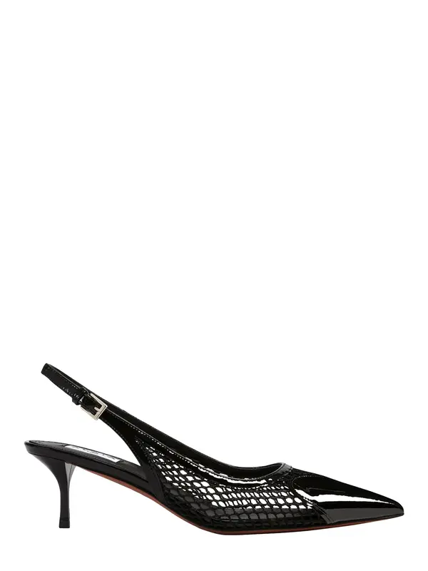Alaïa Le Coeur Mesh Slingback Pumps - Black