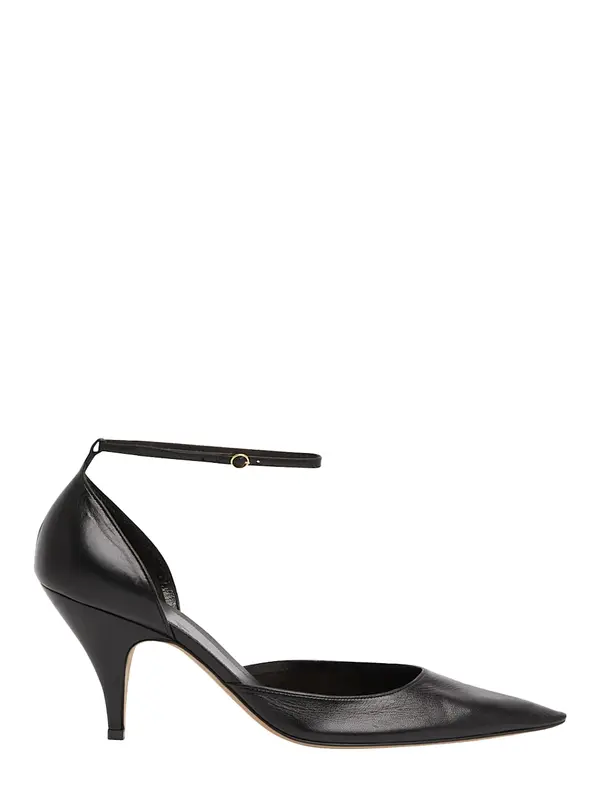 THE ROW Liisa Leather D'orsay Pumps - Black