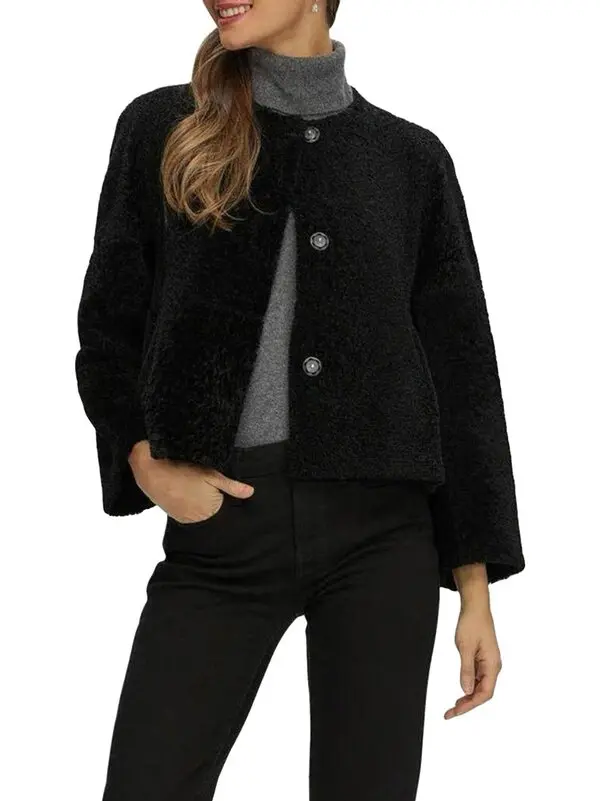 Gorski Reversible Shearling Lamb Jacket - Black