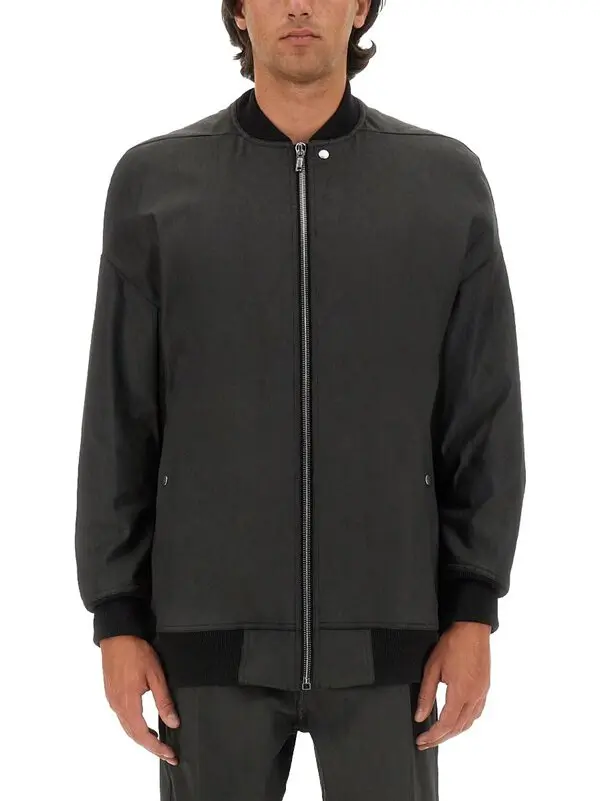 Rick Owens Regular Fit Bomber Jacket - Black